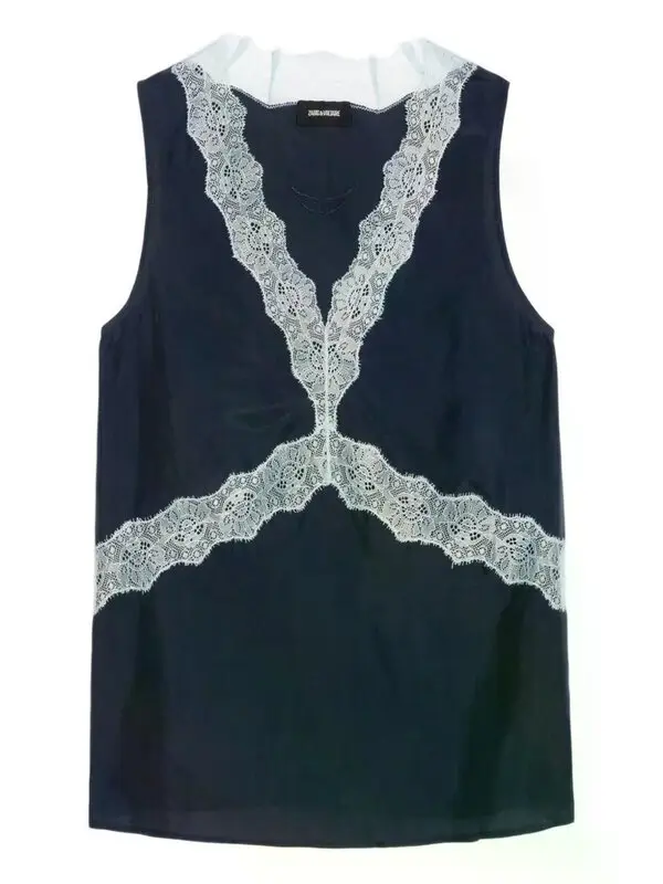 Zadig&Voltaire Lace-trimmed Top - Blue