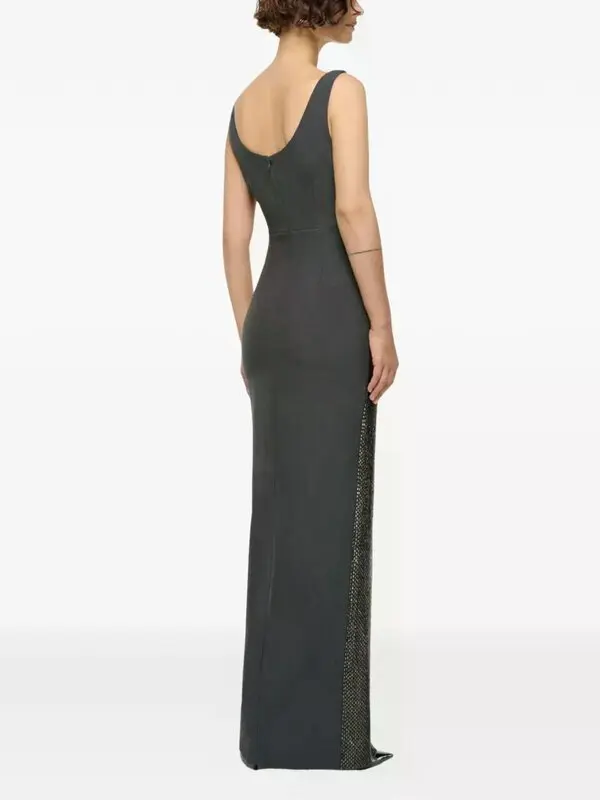 Roland Mouret Draped-neck Sleeveless Maxi Dress