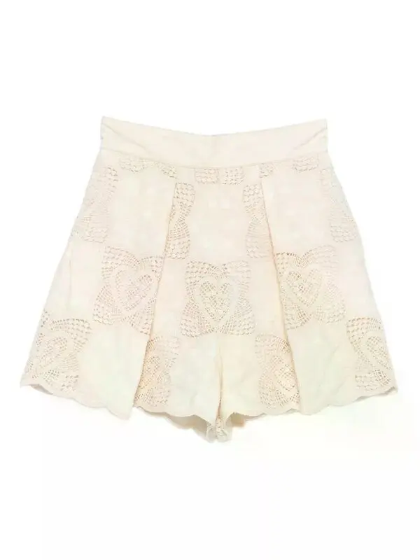 Zimmermann Wanderlust Tuck Shorts - Neutrals