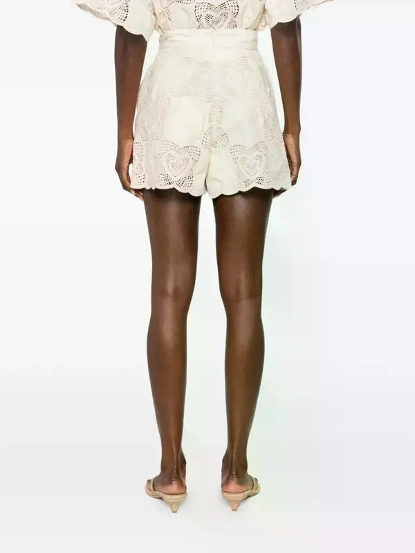 Zimmermann Wanderlust Tuck Shorts - Neutrals