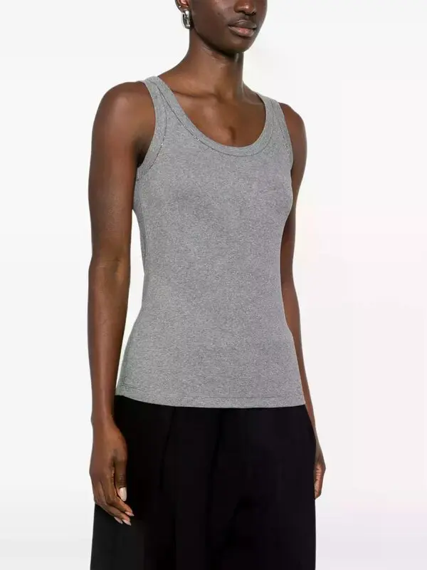 Fabiana Filippi Embellished Tank Top - Grey