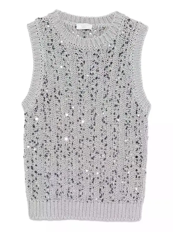 Peserico Sequin-embellished Knit Vest