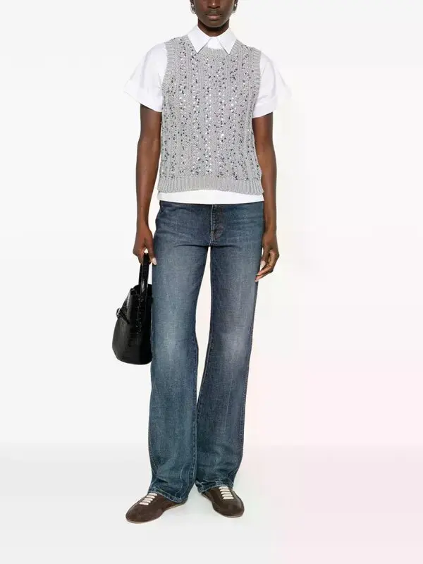 Peserico Sequin-embellished Knit Vest
