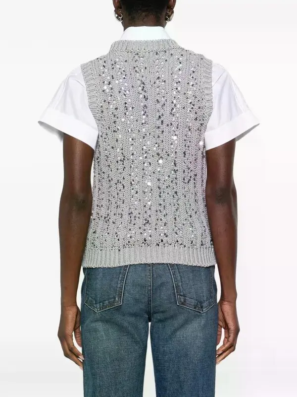 Peserico Sequin-embellished Knit Vest