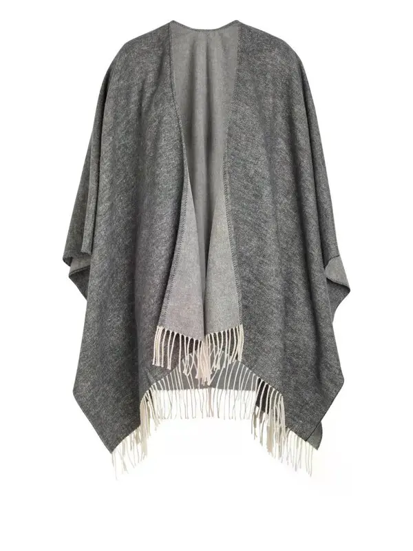 Eileen Fisher Fringed Poncho - Grey