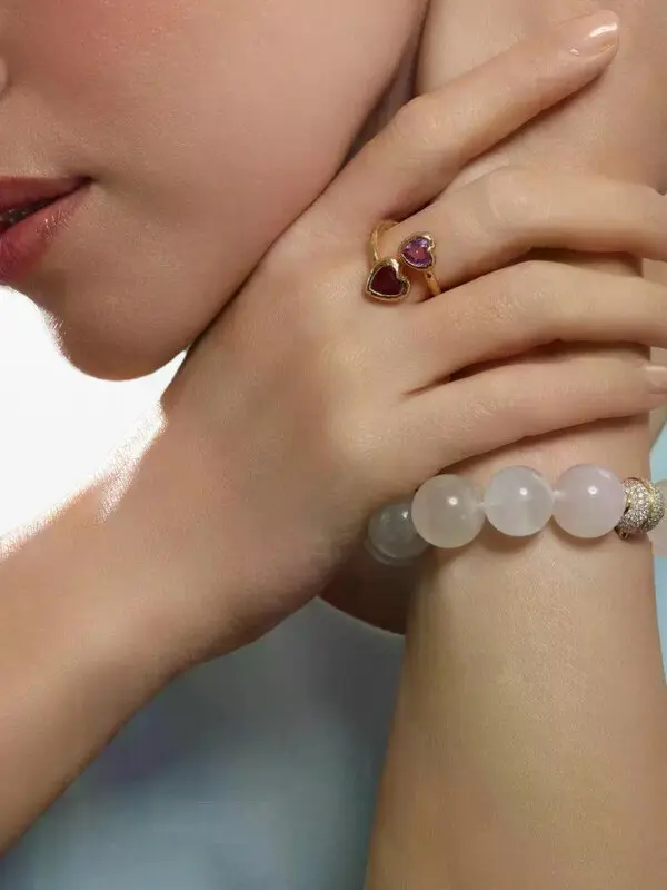 OCTAVIA ELIZABETH Moi Et Toi Sapphire And Ruby Ring