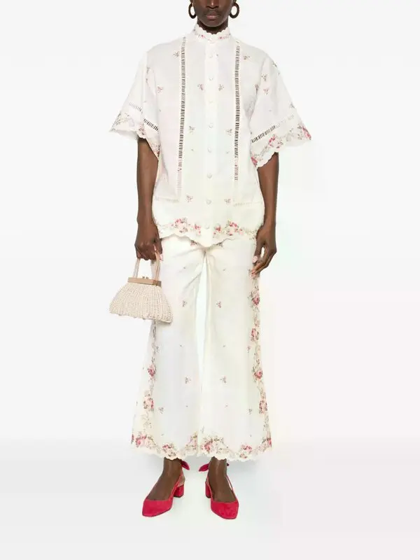 Zimmermann Patience Floral Trousers - Neutrals
