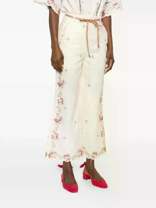 Zimmermann Patience Floral Trousers - Neutrals