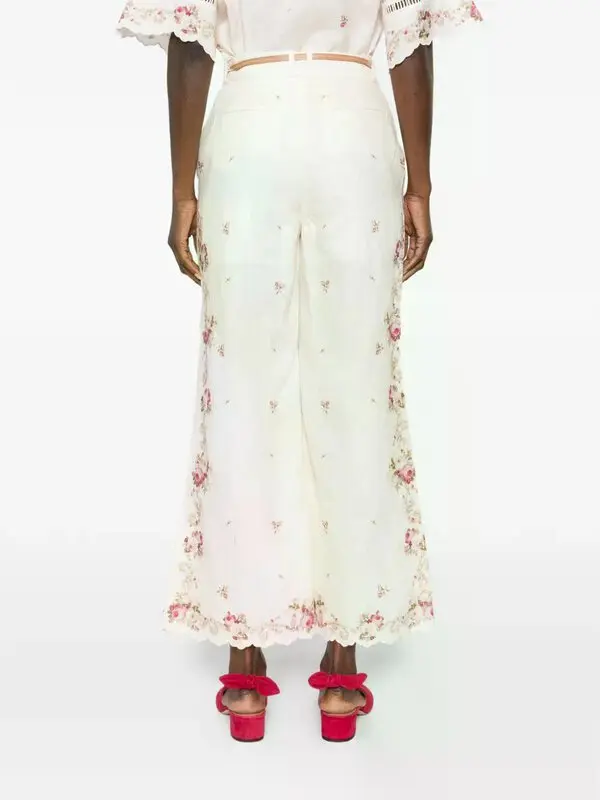Zimmermann Patience Floral Trousers - Neutrals