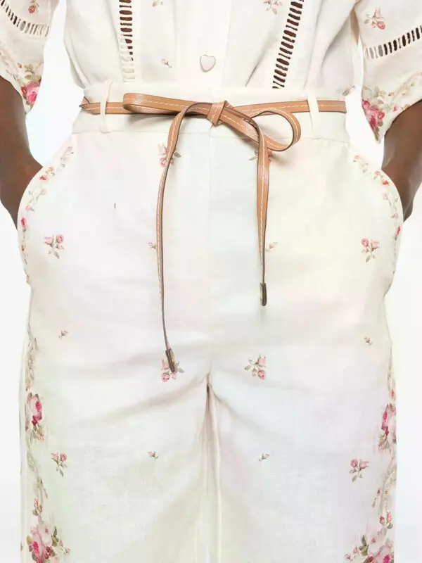 Zimmermann Patience Floral Trousers - Neutrals