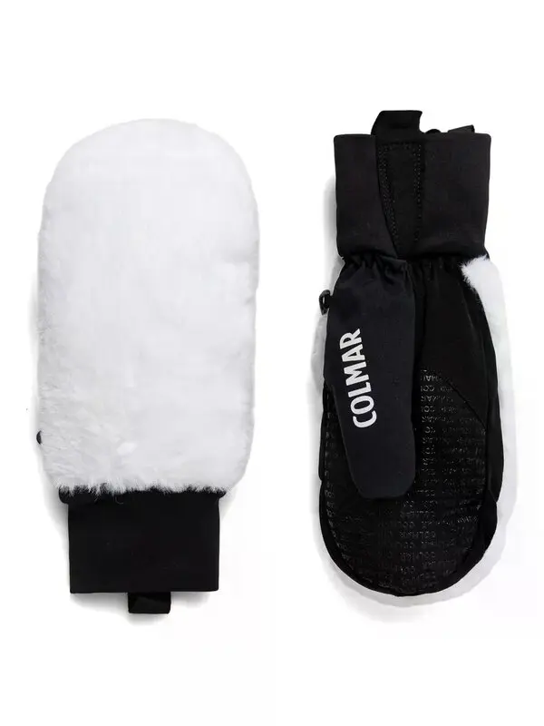 COLMAR Faux-fur Ski Mittens - White