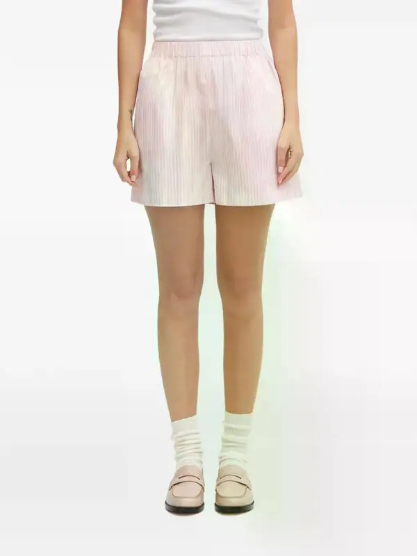 SPORTY & RICH Hotel Eden Roc Striped Shorts - Pink
