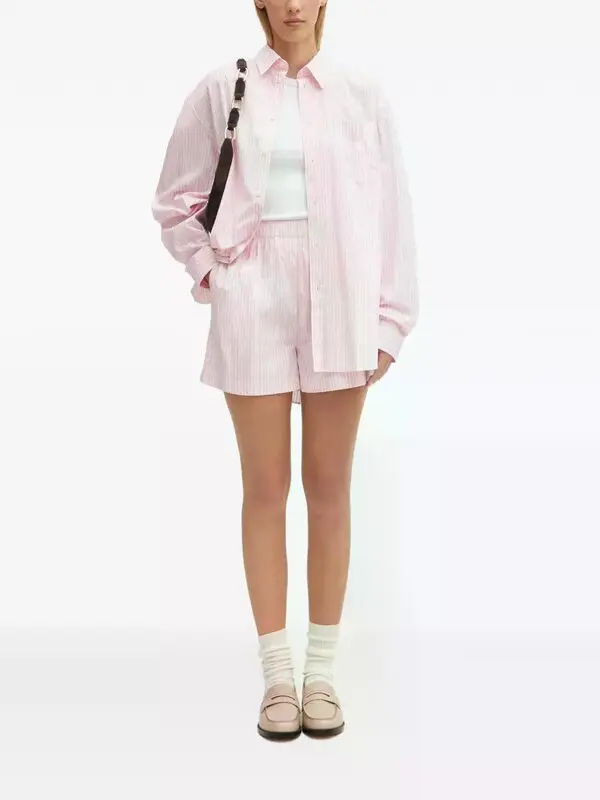 SPORTY & RICH Hotel Eden Roc Striped Shorts - Pink