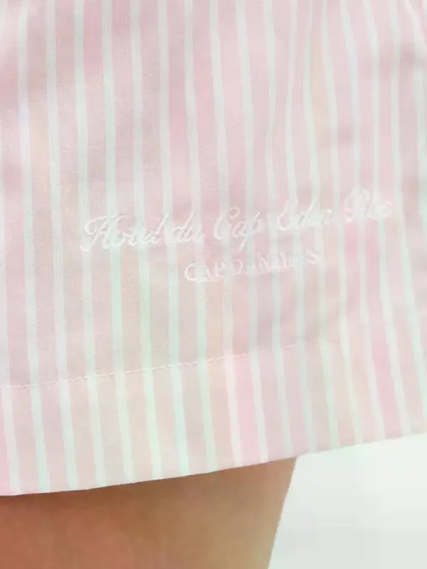 SPORTY & RICH Hotel Eden Roc Striped Shorts - Pink