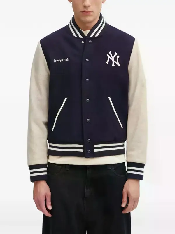 SPORTY & RICH Striped Logo Jacket