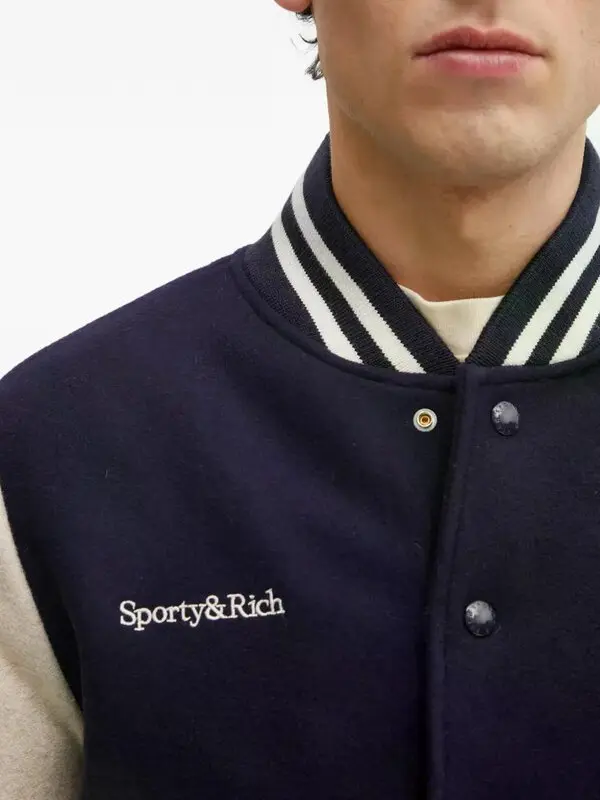 SPORTY & RICH Striped Logo Jacket