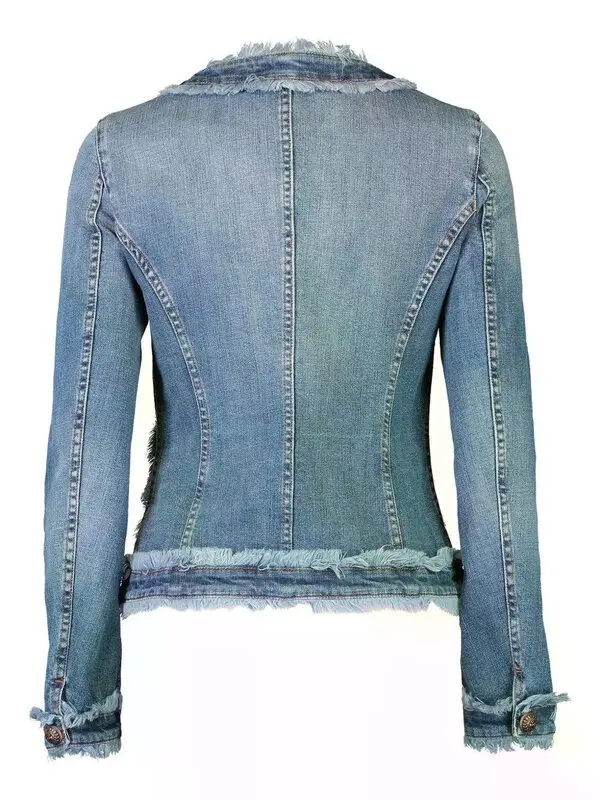 MAISON COMMON Fringed-trim Denim Jacket