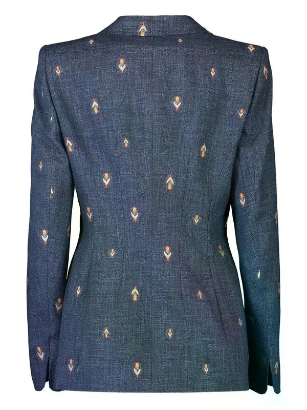 MAISON COMMON Floral-embroidery Denim Blazer
