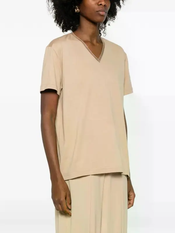 Fabiana Filippi V-neck T-shirt - Neutrals
