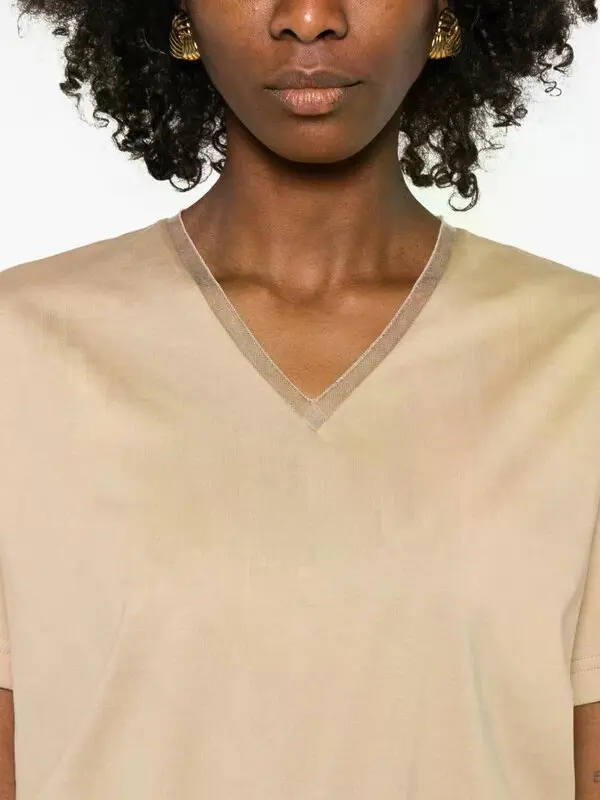 Fabiana Filippi V-neck T-shirt - Neutrals