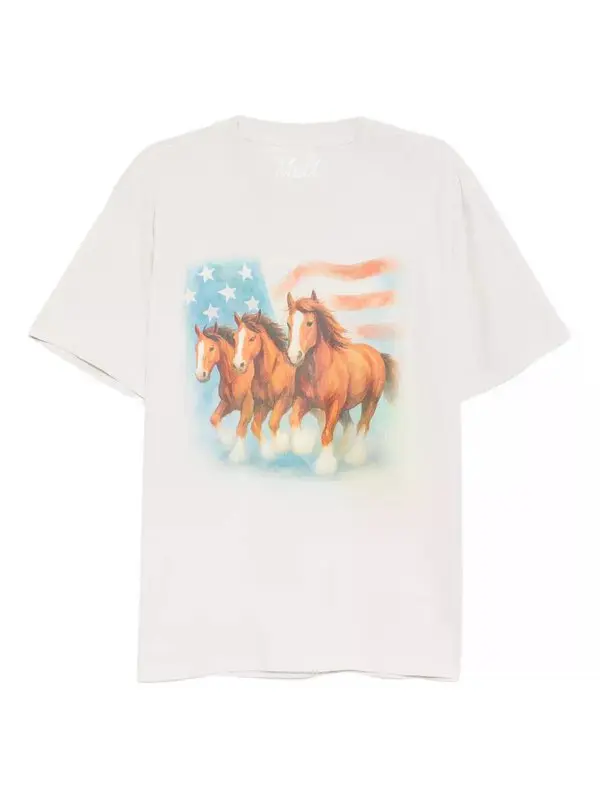 MELT Horse-print T-shirt - Neutrals