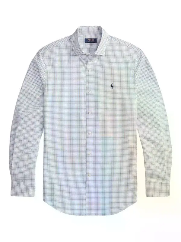 Polo Ralph Lauren Plaid Embroidered Poplin Shirt - White