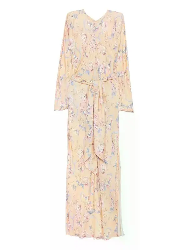 FORTE_FORTE Floral Tie Maxi Dress