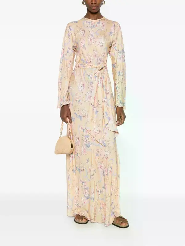 FORTE_FORTE Floral Tie Maxi Dress