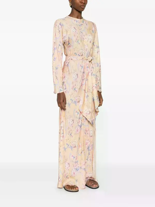 FORTE_FORTE Floral Tie Maxi Dress