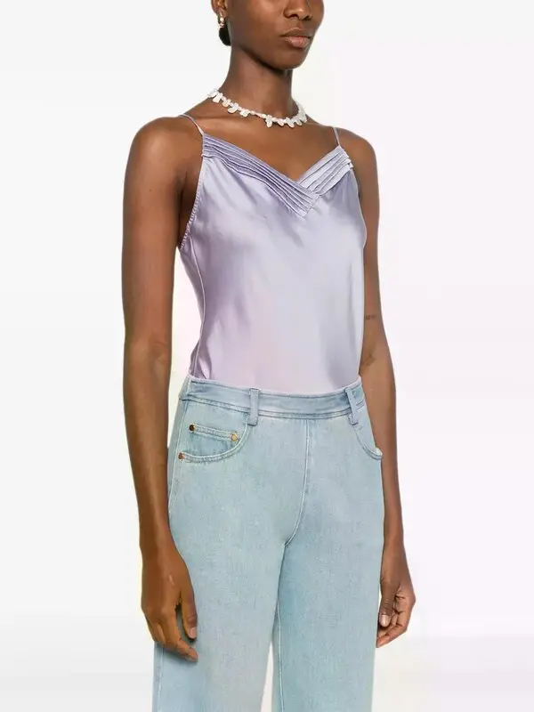 FORTE_FORTE V-neck Ruched Body - Purple