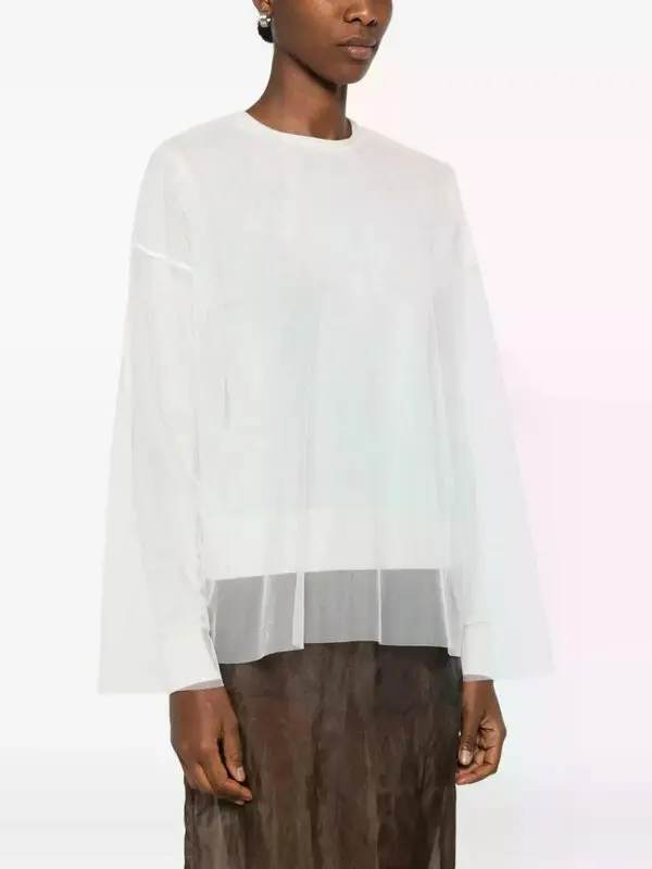 FORTE_FORTE Sheer-panel Sweater