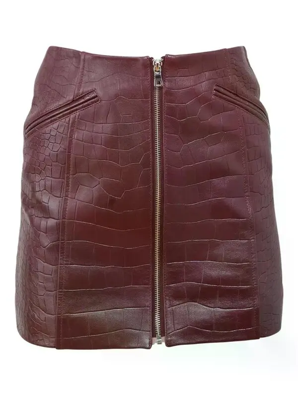 FLEUR DU MAL Piper Crocodile-effect Skirt