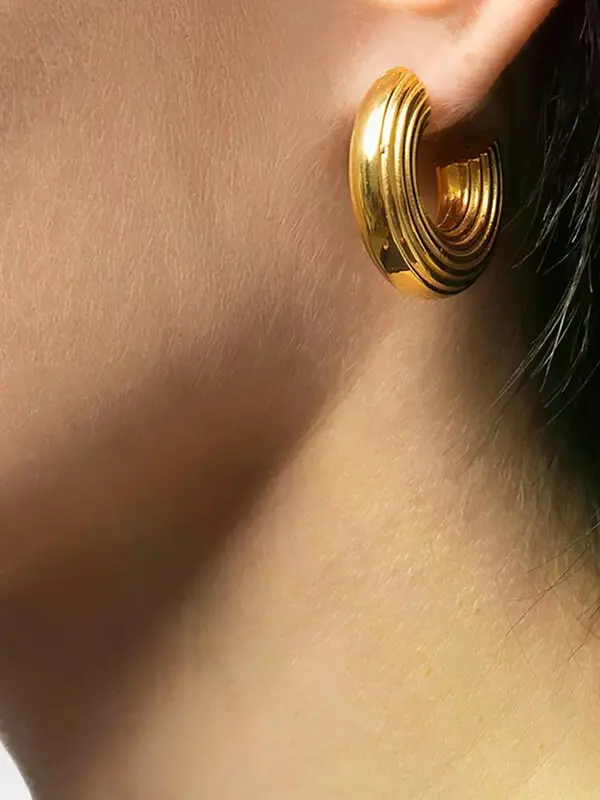 NASSIMOTO Textured Hoop Earrings