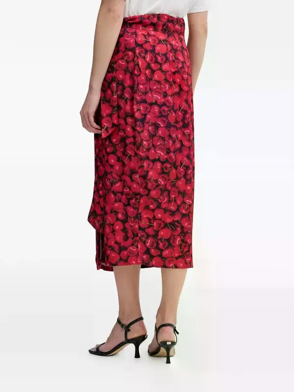 NEVER FULLY DRESSED Printed Wrap Midi Skirt