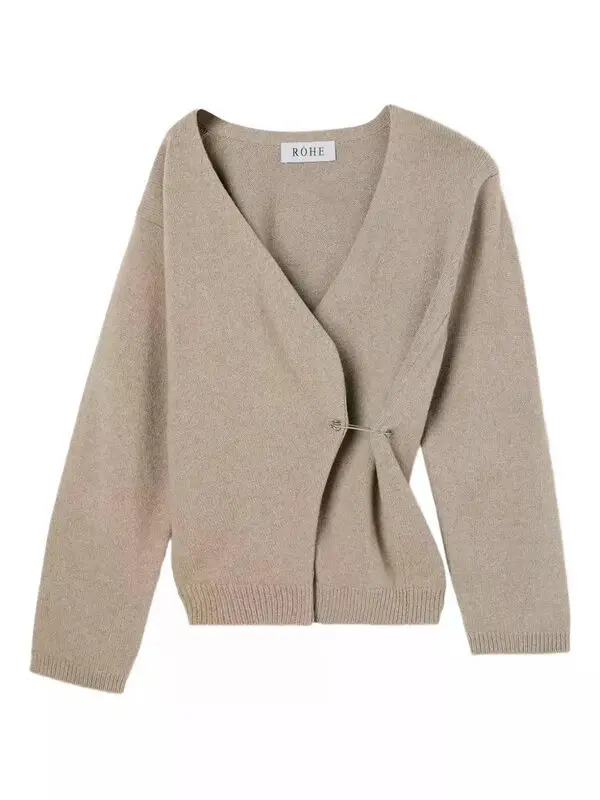 RÓHE V-neck Cardigan With Safety-pin Detail