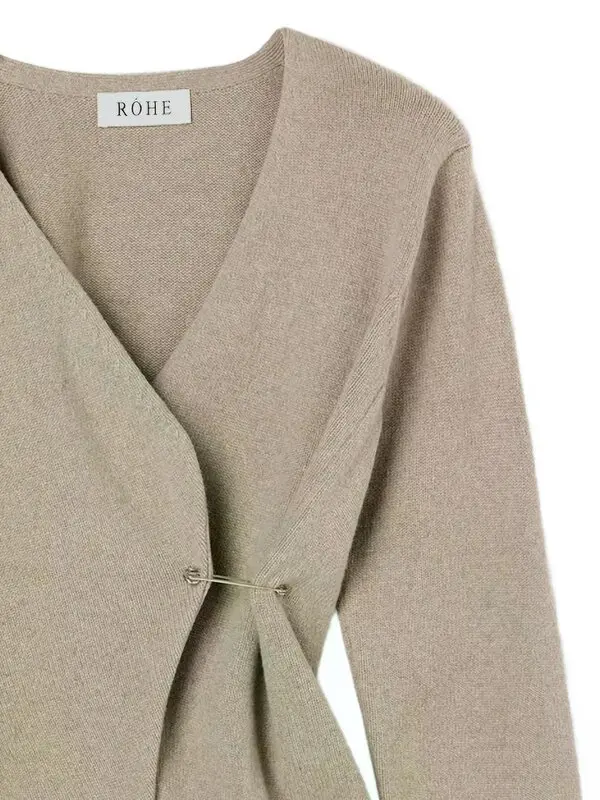 RÓHE V-neck Cardigan With Safety-pin Detail