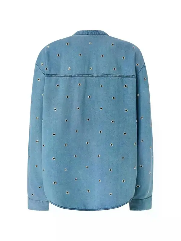 Pinko Eyelet Embellished V-neck Top - Blue