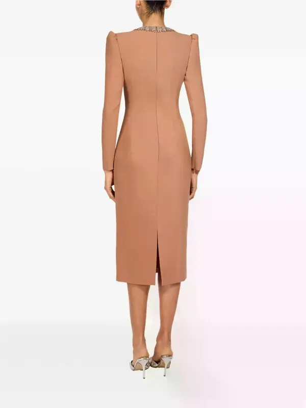 Jenny Packham Cora Collar-embellished Midi Dress