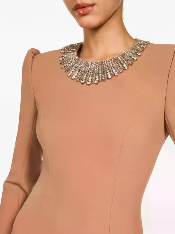Jenny Packham Cora Collar-embellished Midi Dress