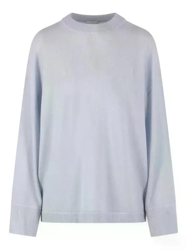 ALLUDE Crew-neck Ribbed Sweater - Blue