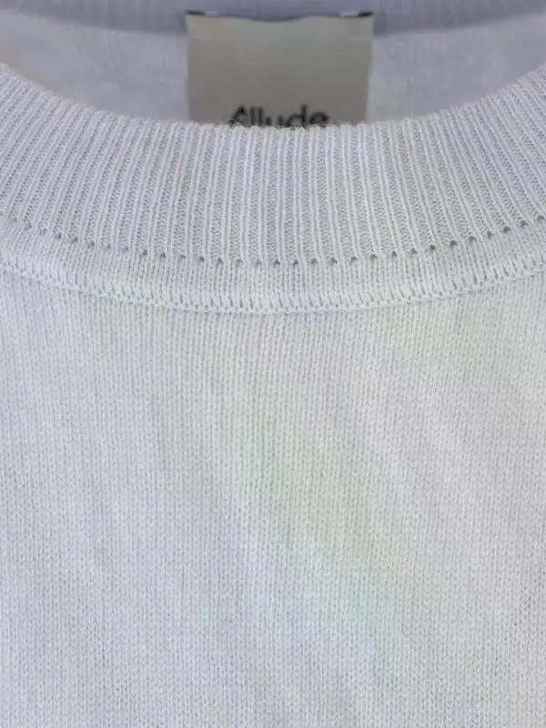 ALLUDE Crew-neck Ribbed Sweater - Blue