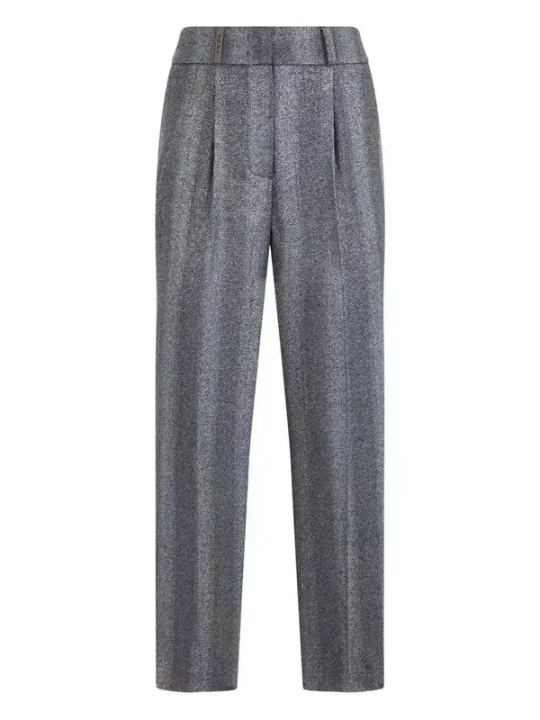 Peserico Belt-loop Herringbone Trousers