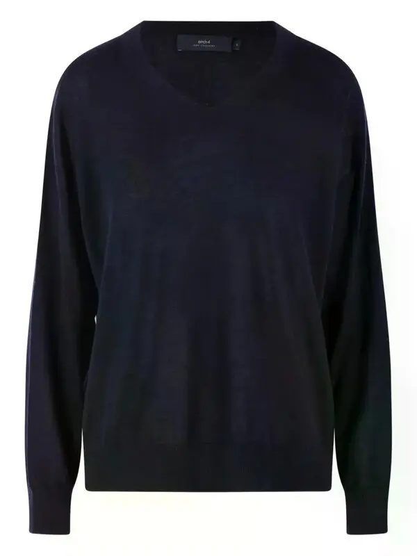 Arch4 V-neck Ribbed Sweater - Blue