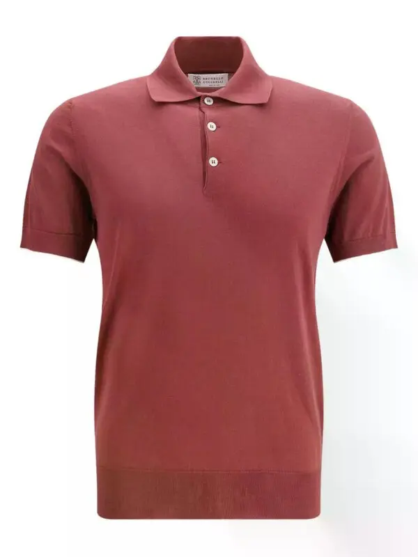 Brunello Cucinelli Button Collar Polo Shirt - Red