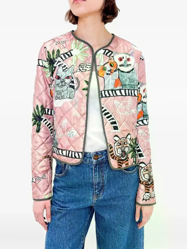 ODEEH Printed Quilted Jacket