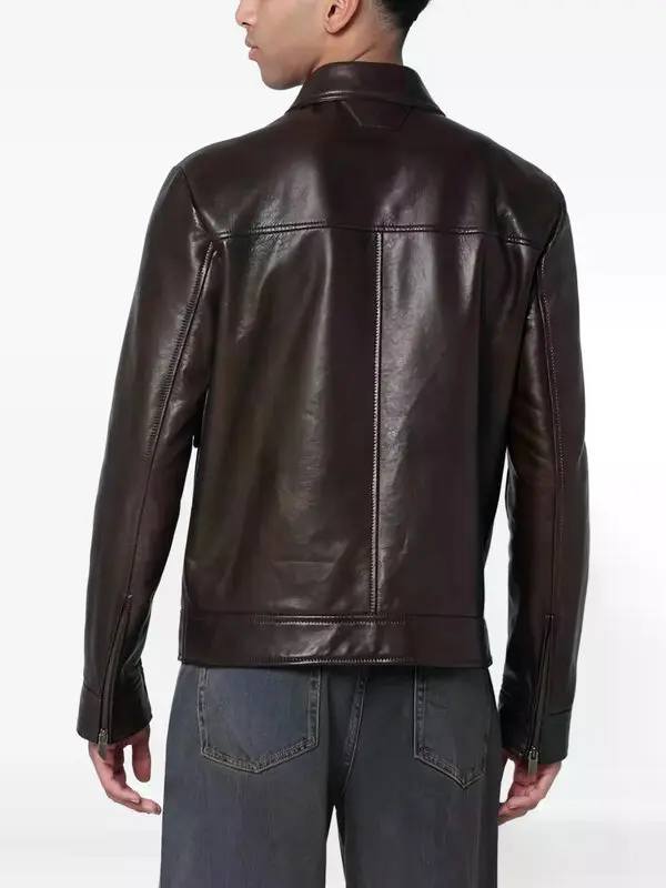 SALVATORE SANTORO Flap-pocket Leather Jacket