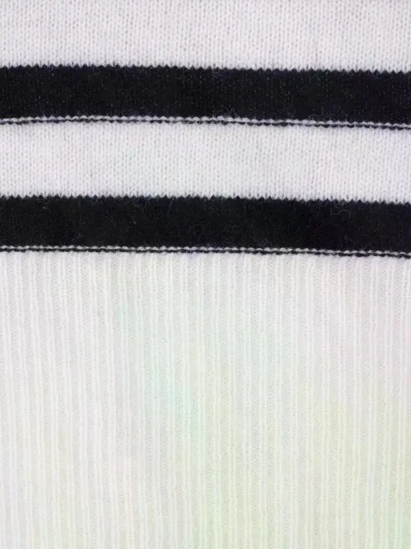 ALLUDE Striped Short-sleeve T-shirt With Button Detail
