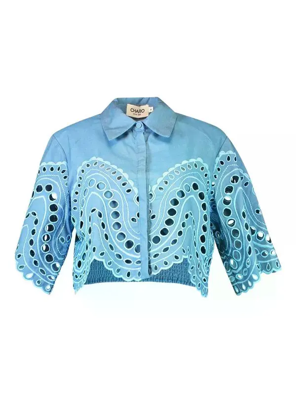 Charo Ruiz Ibiza Cut-out Storm Blouse - Blue