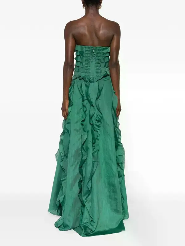 Aje Strapless Ruffled Maxi Dress