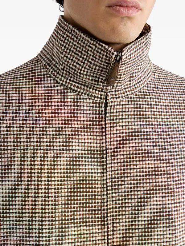 Etro Checked High-neck Bomber Jacket